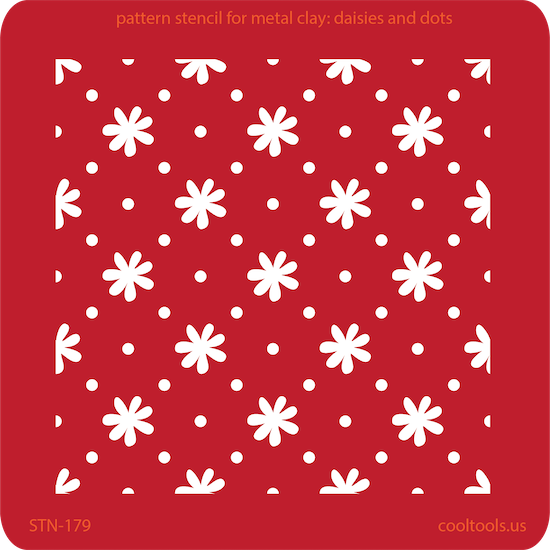 Pattern Stencil for Metal Clay - Daisies and Dots